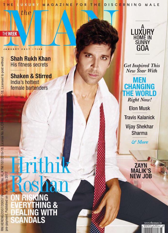 Hrithik Roshan PhotoShoot For The Man Magazine January 2017 Issue ...